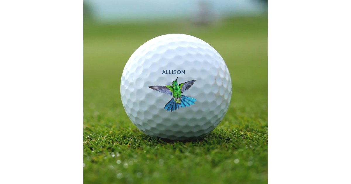 Cute Hummingbird Monogrammed Golf Balls | Zazzle