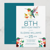 Cute Hummingbirds Birthday Party Invitation | Zazzle