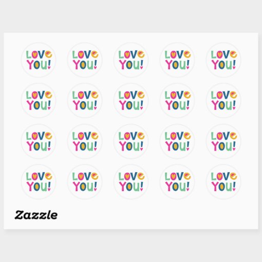 Cute I Love You Kids Valentine Classic Round Sticker | Zazzle