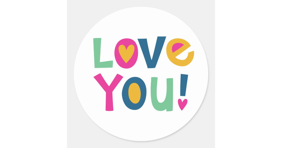 Cute I Love You Kids Valentine Classic Round Sticker | Zazzle