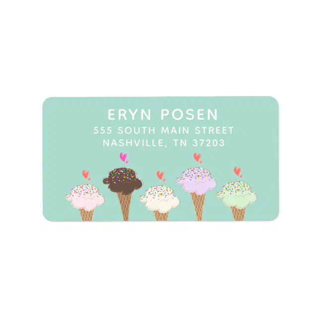 Cute Ice Cream Cones Label | Zazzle