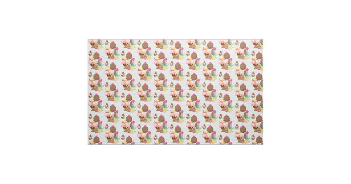 Cute Ice Cream Pattern Fabric | Zazzle