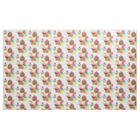 Ice Cream Cones Pattern Fabric | Zazzle