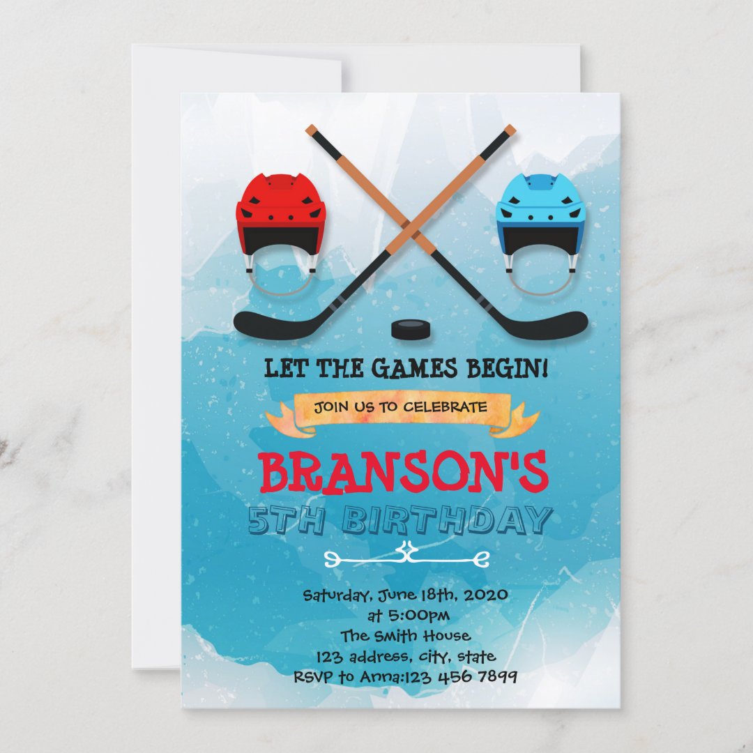Cute ice hockey Invitation | Zazzle