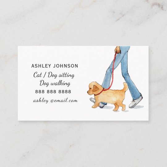 Cute illustrated Dog walking Services Business Card | Zazzle.com