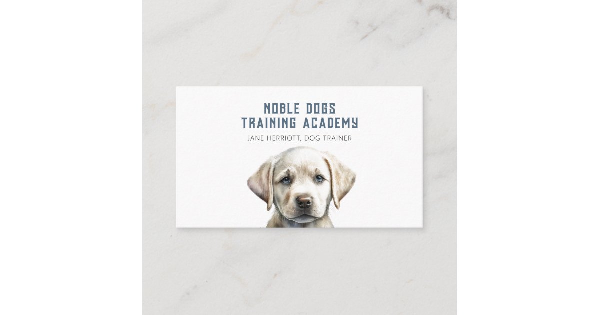 Cute Illustrated Puppy Dog Trainer Business Card | Zazzle