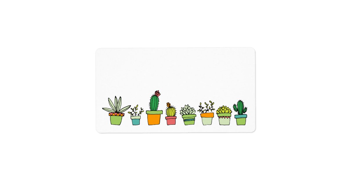 Cute Illustrated Succulent Garden Label | Zazzle