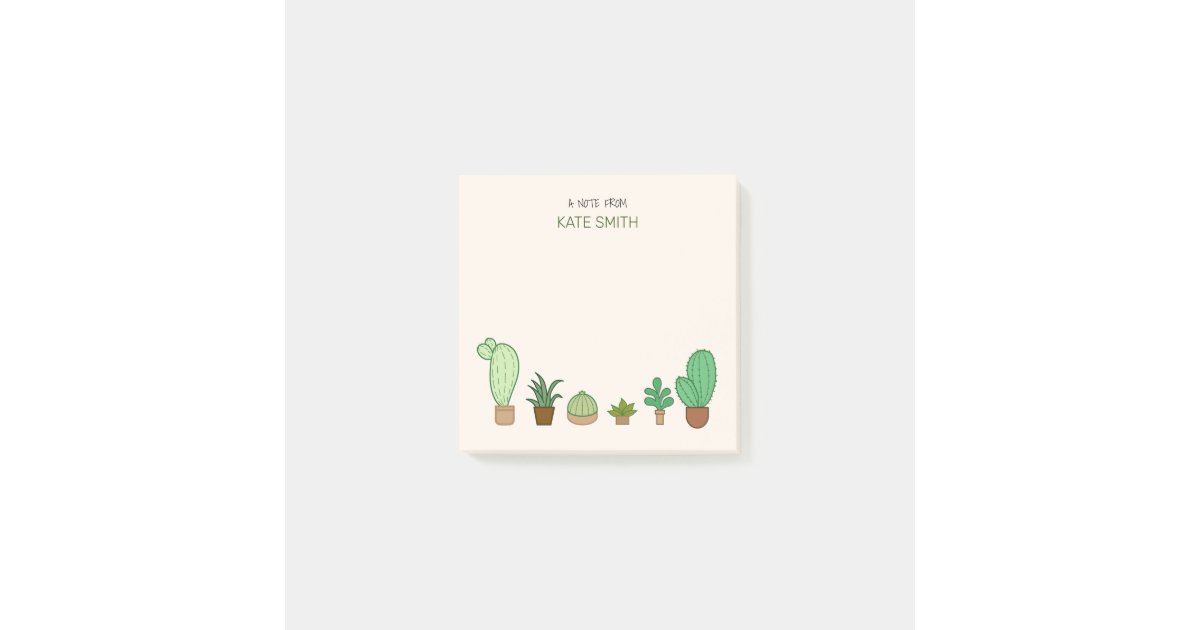 Cute Illustrated Succulents and Cactus Post-it Notes | Zazzle