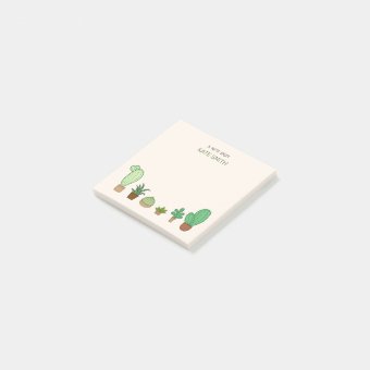 Cute Illustrated Succulents and Cactus Post-it Notes | Zazzle