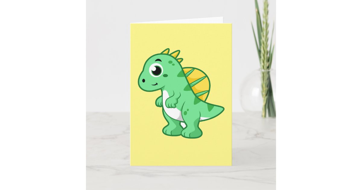 Cute Illustration Of A Spinosaurus. Card | Zazzle