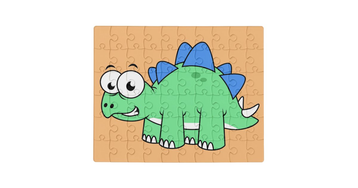 Cute Illustration Of A Stegosaurus. 2 Jigsaw Puzzle | Zazzle