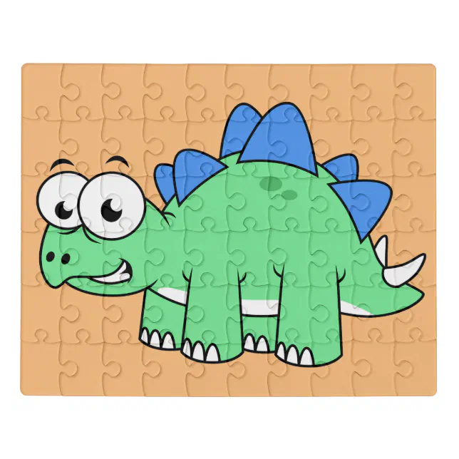 Cute Illustration Of A Stegosaurus. 2 Jigsaw Puzzle | Zazzle