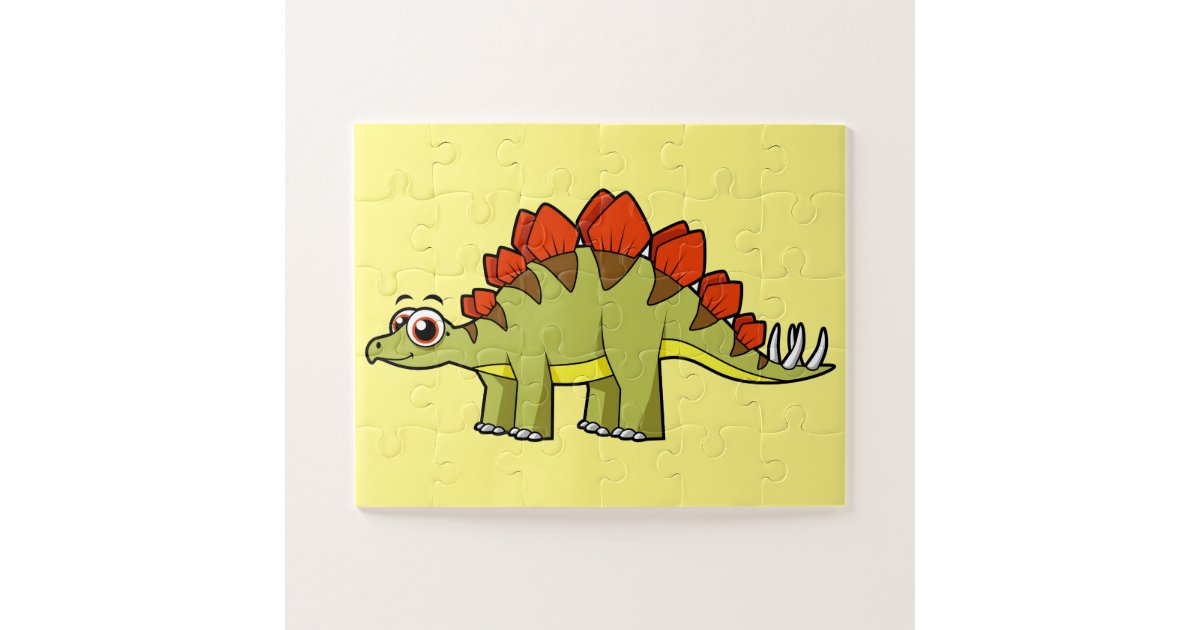 Cute Illustration Of A Stegosaurus Dinosaur. Jigsaw Puzzle | Zazzle