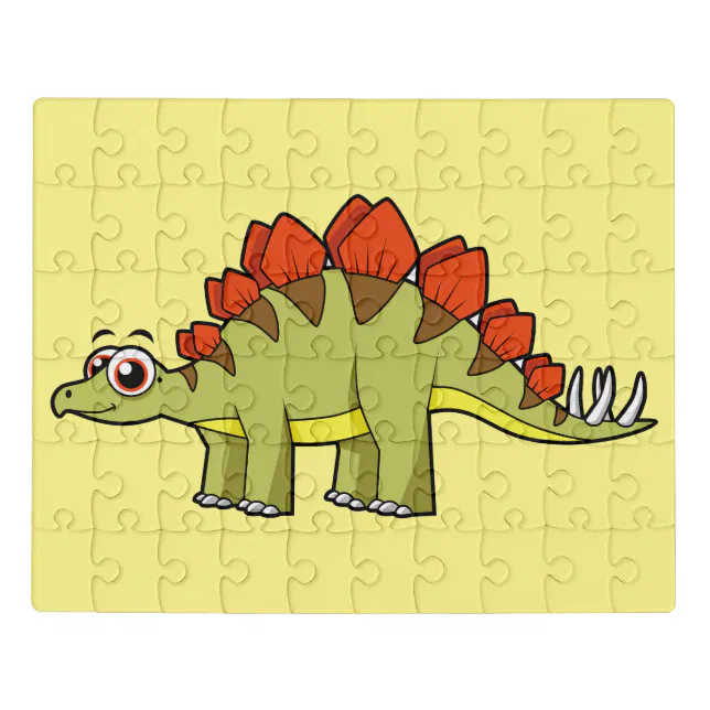 Cute Illustration Of A Stegosaurus Dinosaur. Jigsaw Puzzle | Zazzle