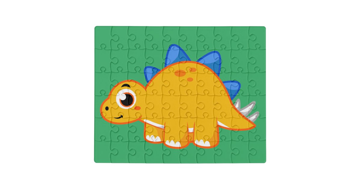Cute Illustration Of A Stegosaurus. Jigsaw Puzzle | Zazzle