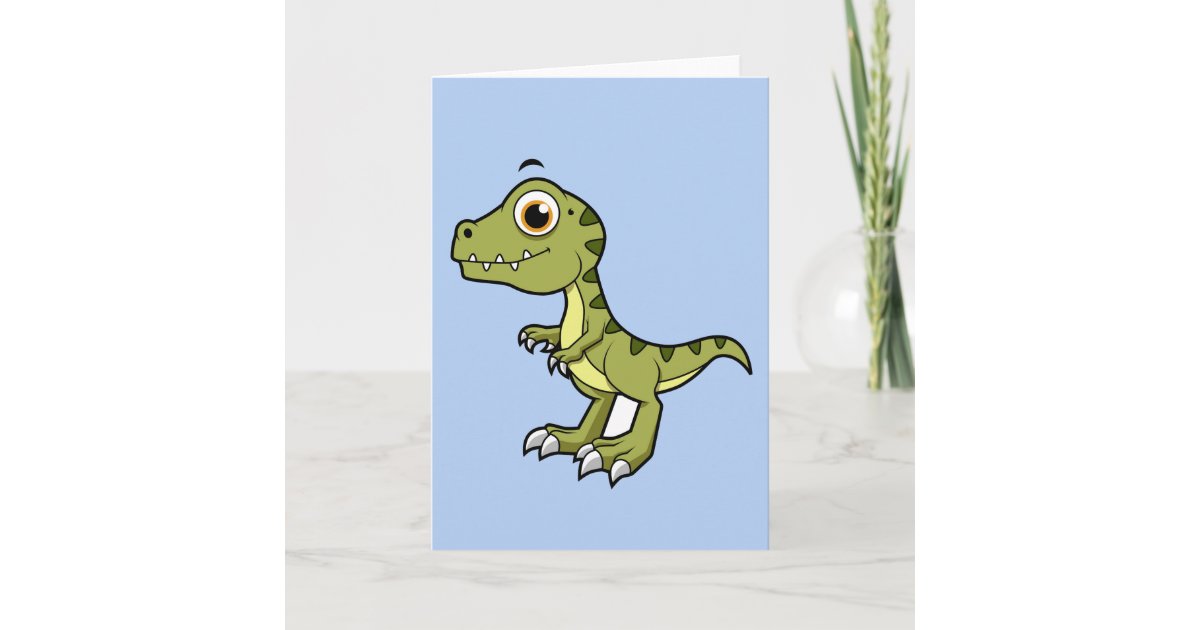Cute Illustration Of A Tyrannosaurus Rex. Card | Zazzle