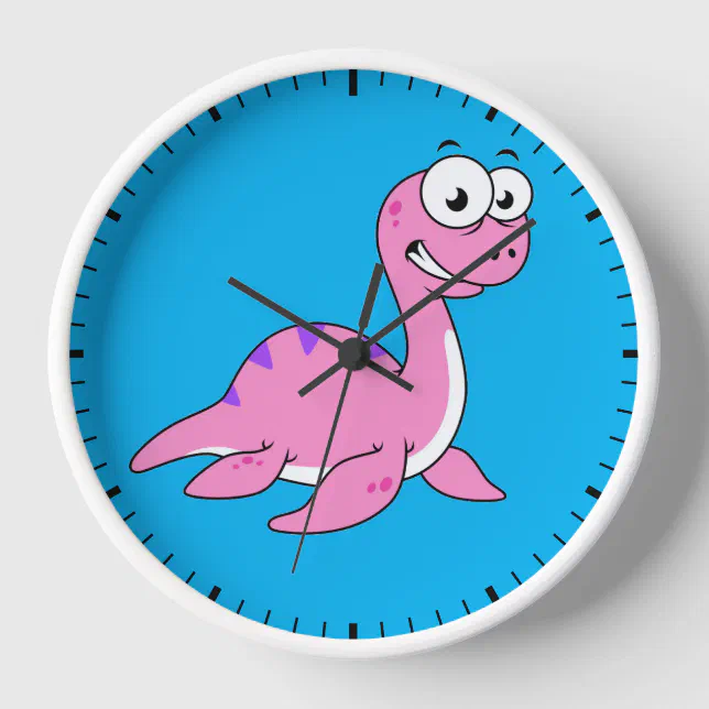 Cute Illustration Of The Loch Ness Monster. Clock | Zazzle