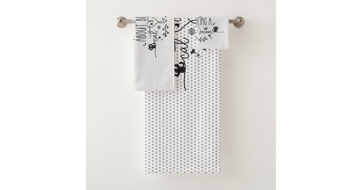 Cute I'm feline pretty good about being a cat mom Bath Towel Set | Zazzle