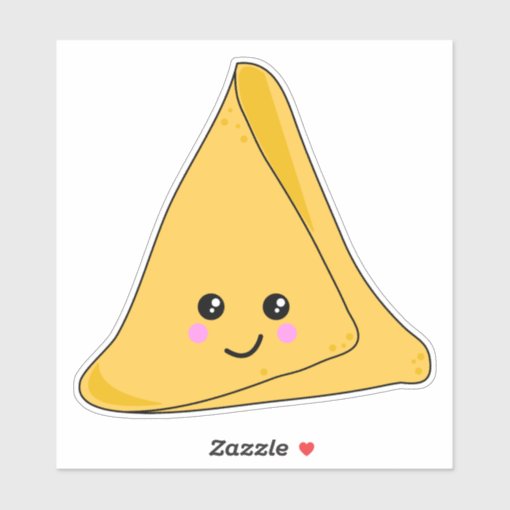 Cute Indian Samosa Kawaii Character Sticker | Zazzle