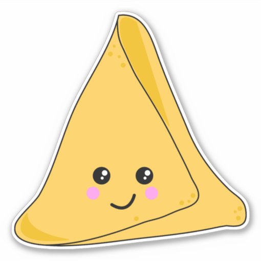 Cute Indian Samosa Kawaii Character Sticker | Zazzle