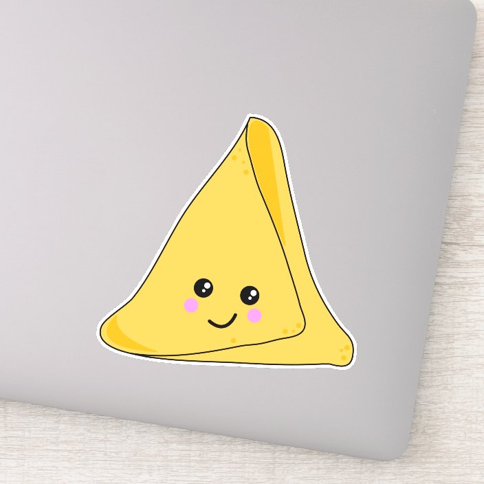 Cute Indian Samosa Kawaii Character Sticker | Zazzle.com