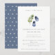 Cute Ink Blue Shoes Foliage Boy Baby Sprinkle Invitation | Zazzle