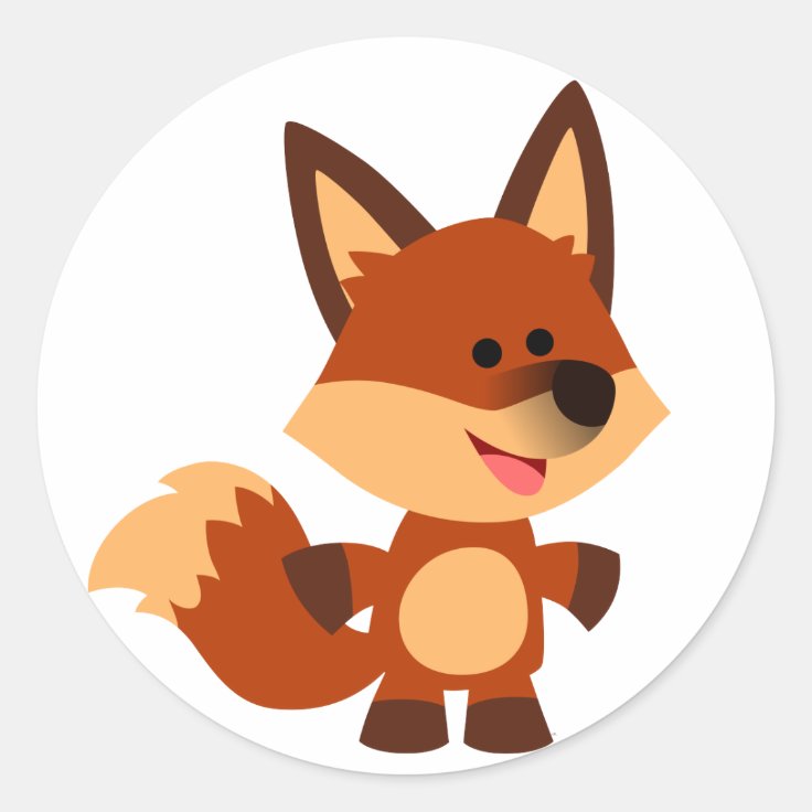 Cute Innocent Cartoon Fox Sticker | Zazzle