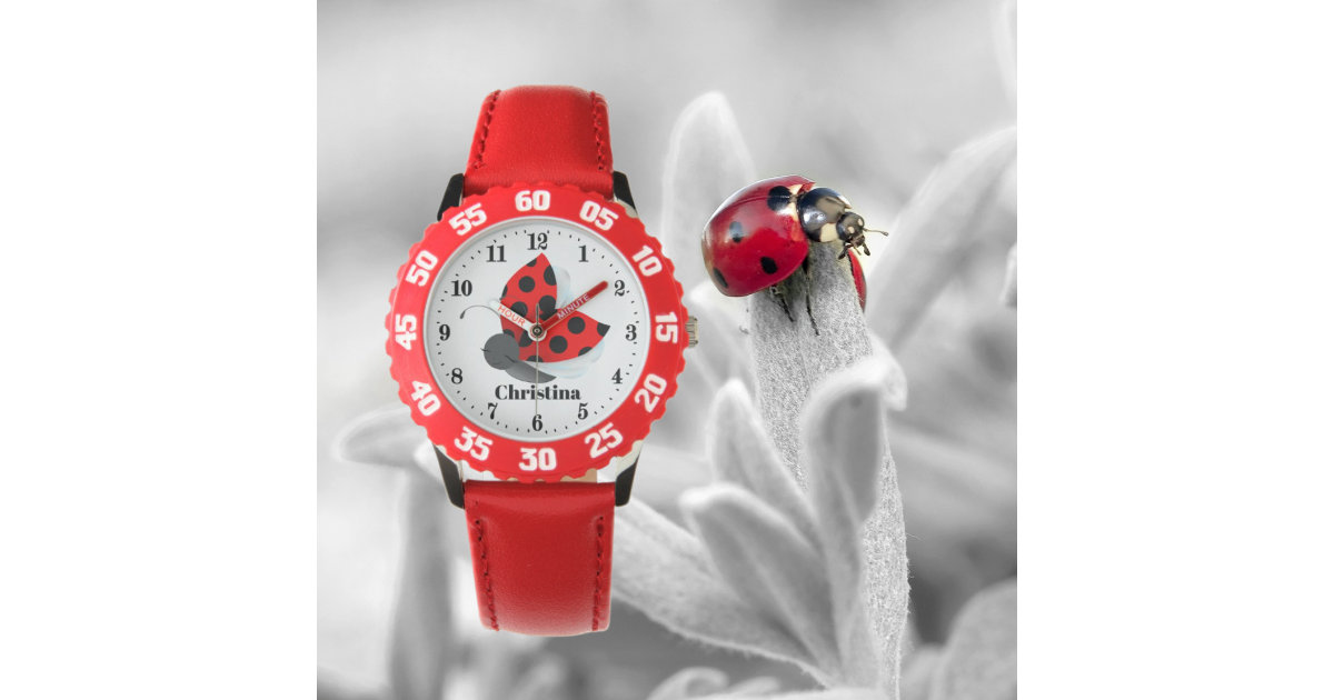 Cute insect lady bug watch | Zazzle