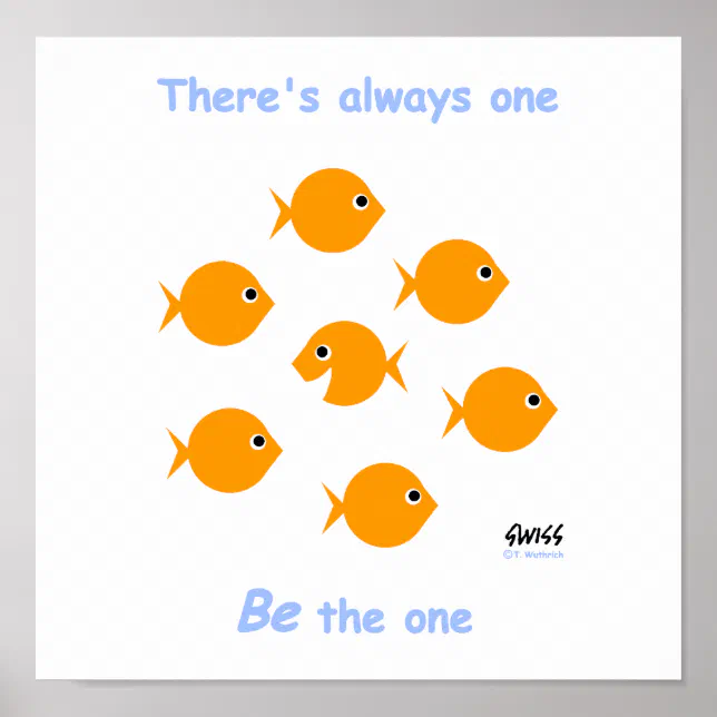 Cute Inspirational "Always One" Cartoon Poster | Zazzle