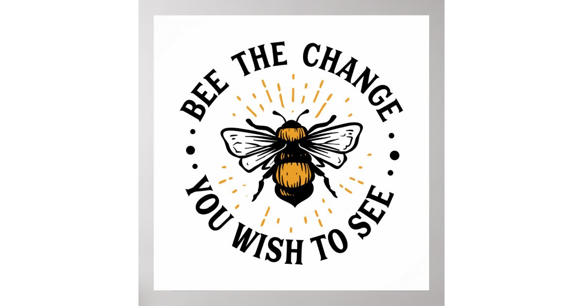 cute inspirational bee lovers word art poster | Zazzle