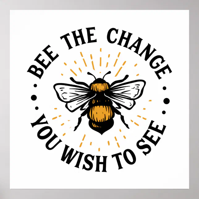 cute inspirational bee lovers word art poster | Zazzle