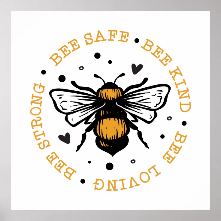 cute inspirational bee lovers word art Poster | Zazzle