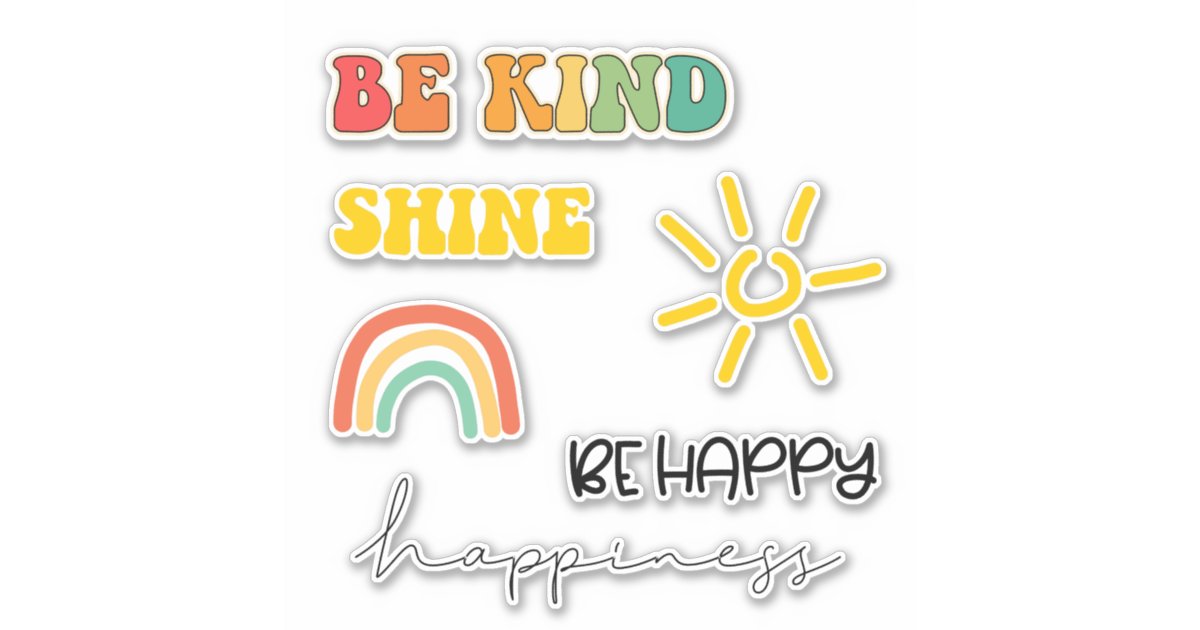 Cute inspirational set of 6 sticker | Zazzle