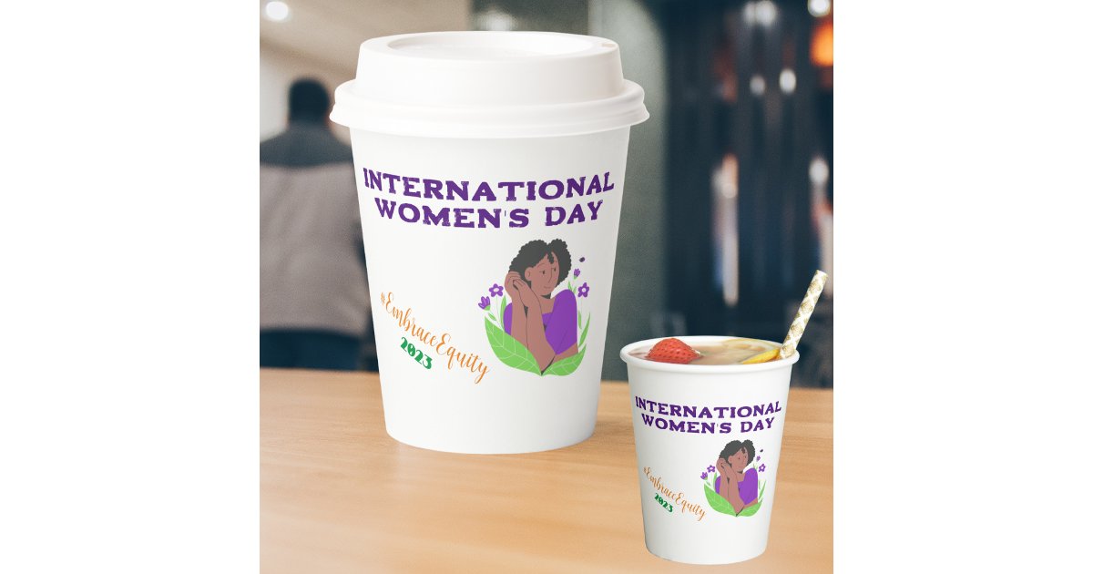 Cute International Women's Day Custom Paper Cups | Zazzle
