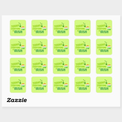 Cute Irish Square Sticker | Zazzle