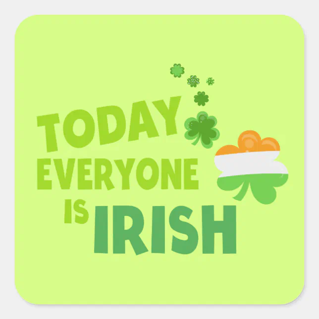 Cute Irish Square Sticker | Zazzle