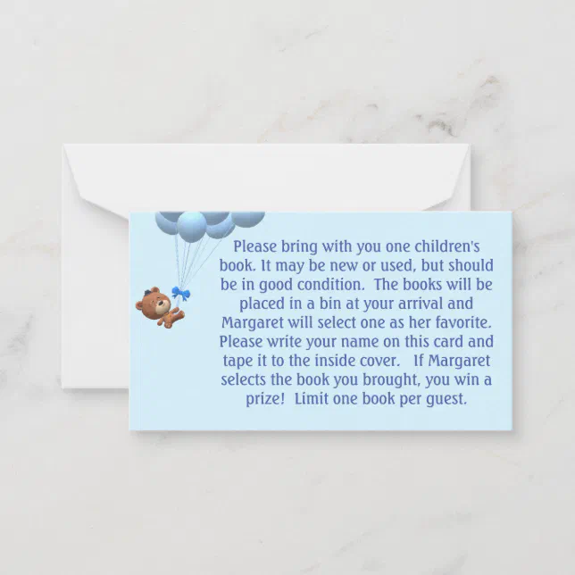 Cute It's a Boy Teddy Bear and Balloons Note Card | Zazzle