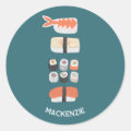 Cute Japanese Sushi Personalized Classic Round Sticker | Zazzle