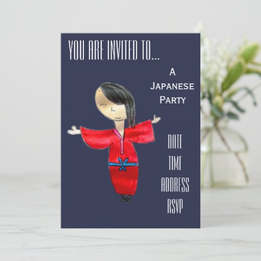 Cute Japanese themed Japan party Invitation | Zazzle
