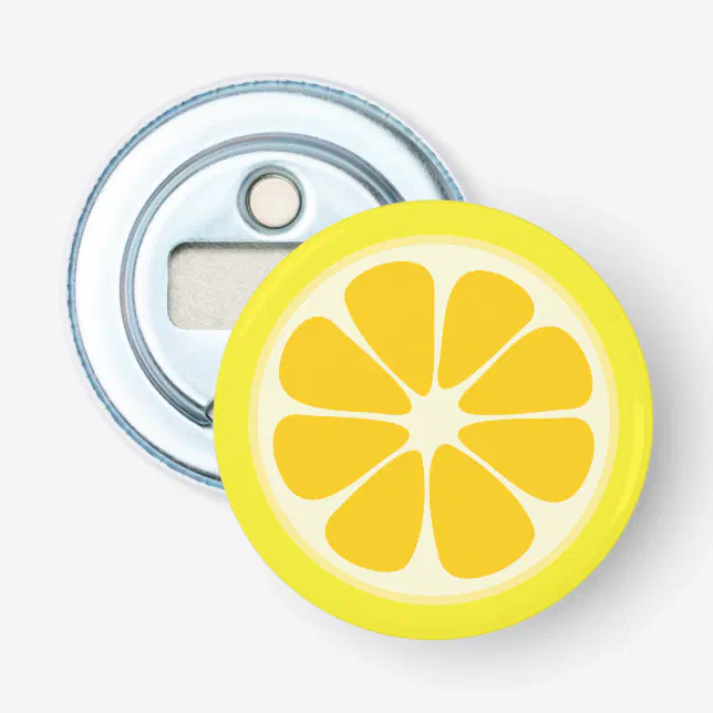 Cute Juicy Citrus Lemon Tropical Fruit Slice Bottle Opener | Zazzle