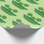 Cute jumping peas in pod cartoon illustration wrapping paper | Zazzle