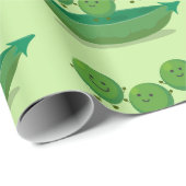 Cute jumping peas in pod cartoon illustration wrapping paper | Zazzle