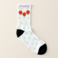 Cute jumping red cherries cartoon illustration socks | Zazzle