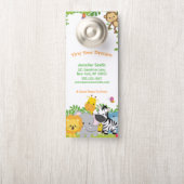 Cute Jungle Animals Child Daycare Business Door Hanger | Zazzle