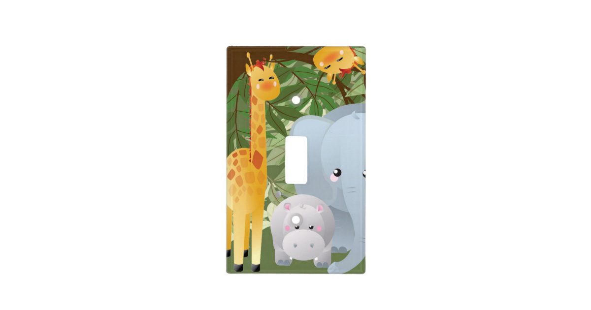 Cute Jungle Animals Light Switch Cover | Zazzle