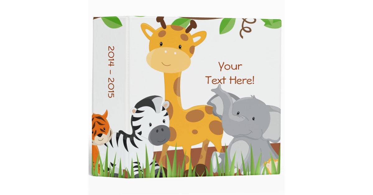 Cute Jungle Baby Animal Photo Album Binder | Zazzle