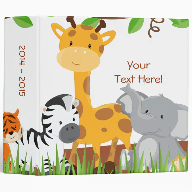 Cute Jungle Baby Animal Photo Album Binder | Zazzle