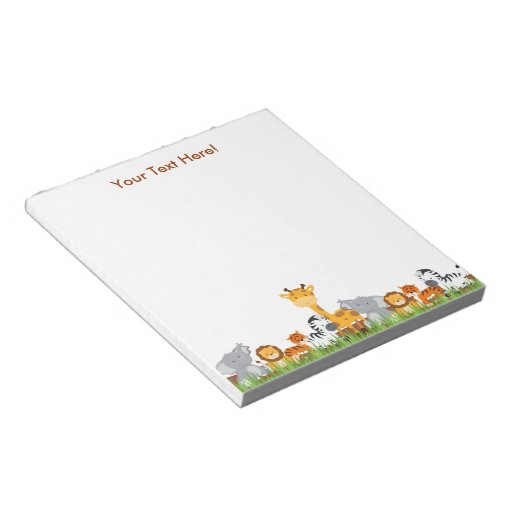 Cute Jungle Baby Animals Notepad | Zazzle