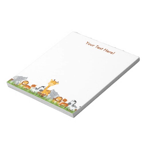 Cute Jungle Baby Animals Notepad | Zazzle