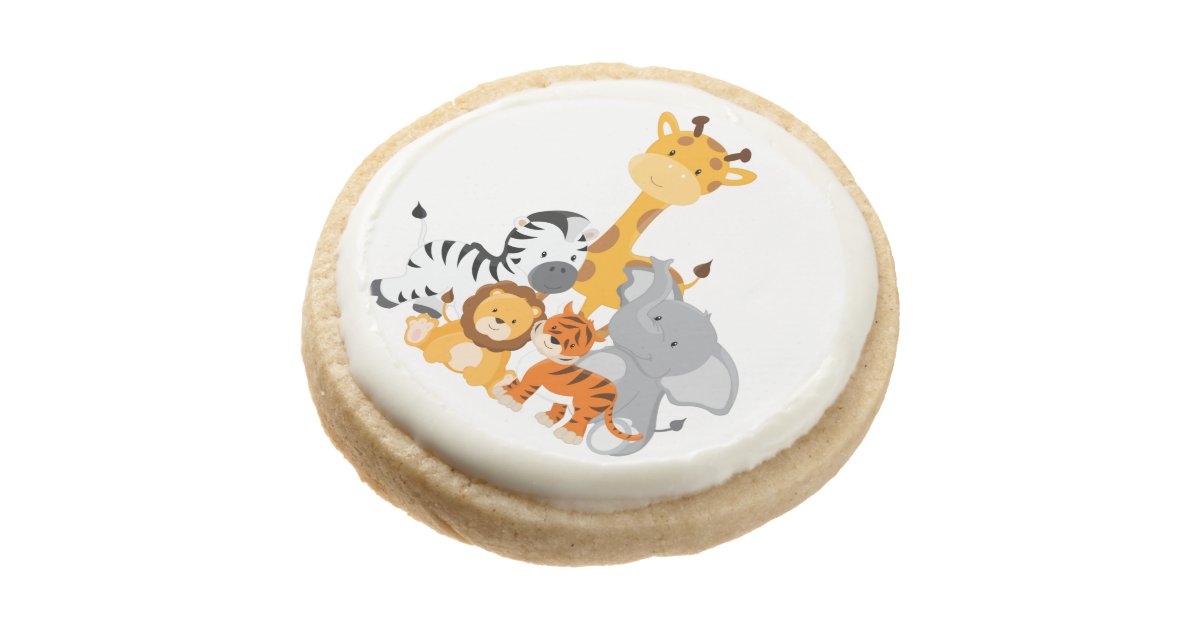 Cute Jungle Baby Animals Shortbread Cookies | Zazzle